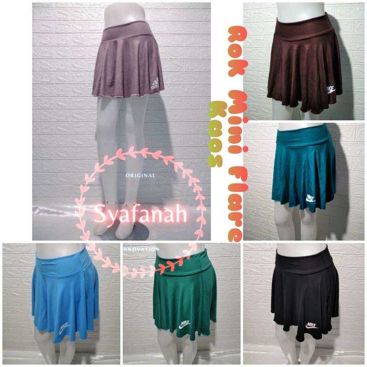 Rok Senam Mini Flare Bahan Kaos | Lazada Indonesia