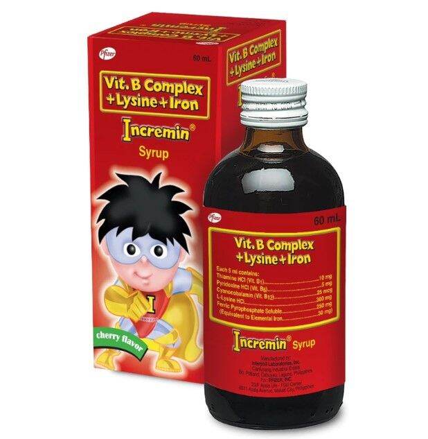 INCREMIN Vit B-Complex + Iron + Lysine Syrup 60 ml | Lazada PH