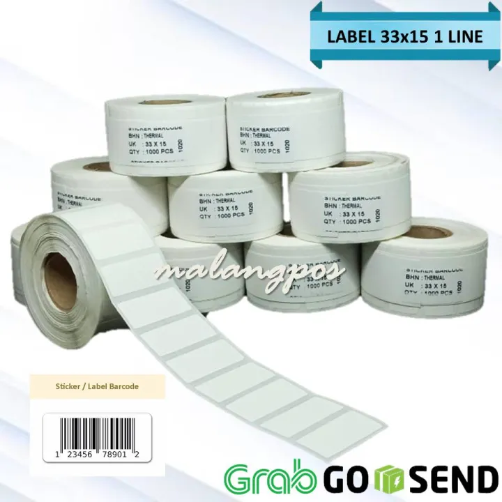 LABEL THERMAL BARCODE 33X15 1 LINE/2 LINE ISI 1000 LABEL HARGA STOK ...