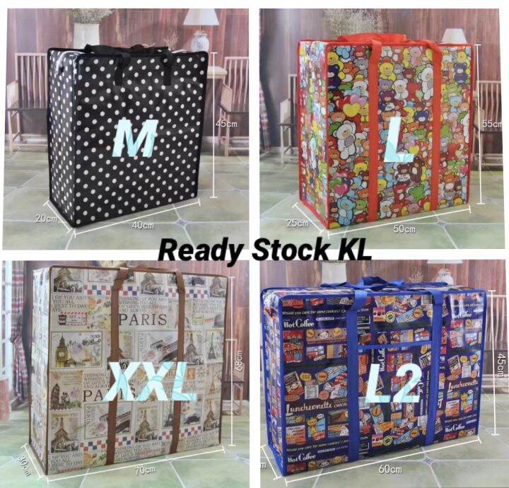 Beg Guni Berzip Besar Eco Beg Laundry Bag Recycle Beg Besar Storage Beg ...