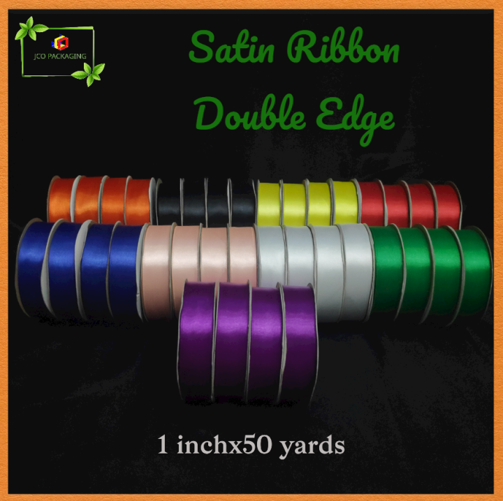SATIN RIBBON 1 inch Double Edge 50yards High Quality Ribbon | Lazada PH