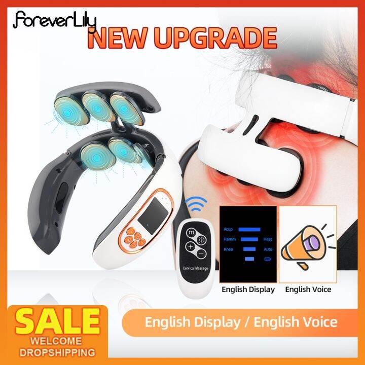 Intelligent TENS Pulse Neck Massager Hot Compress Neck Back Cervical ...