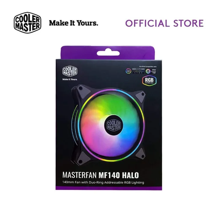 Cooler Master MasterFan MF140 Halo ARGB 140mm Chassis Fan (MFL-B4DN ...