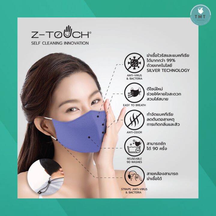Z-TOUCH Gen2 ซีทัชแมสก์ Z TOUCH MASK TO GO หน้ากากผ้าฆ่าเชื้อ ฆ่าไวรัส ...