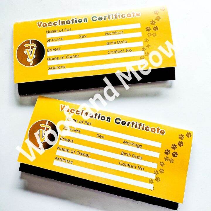 Pet Vaccination Certificate Vet Card/Booklet | Lazada PH