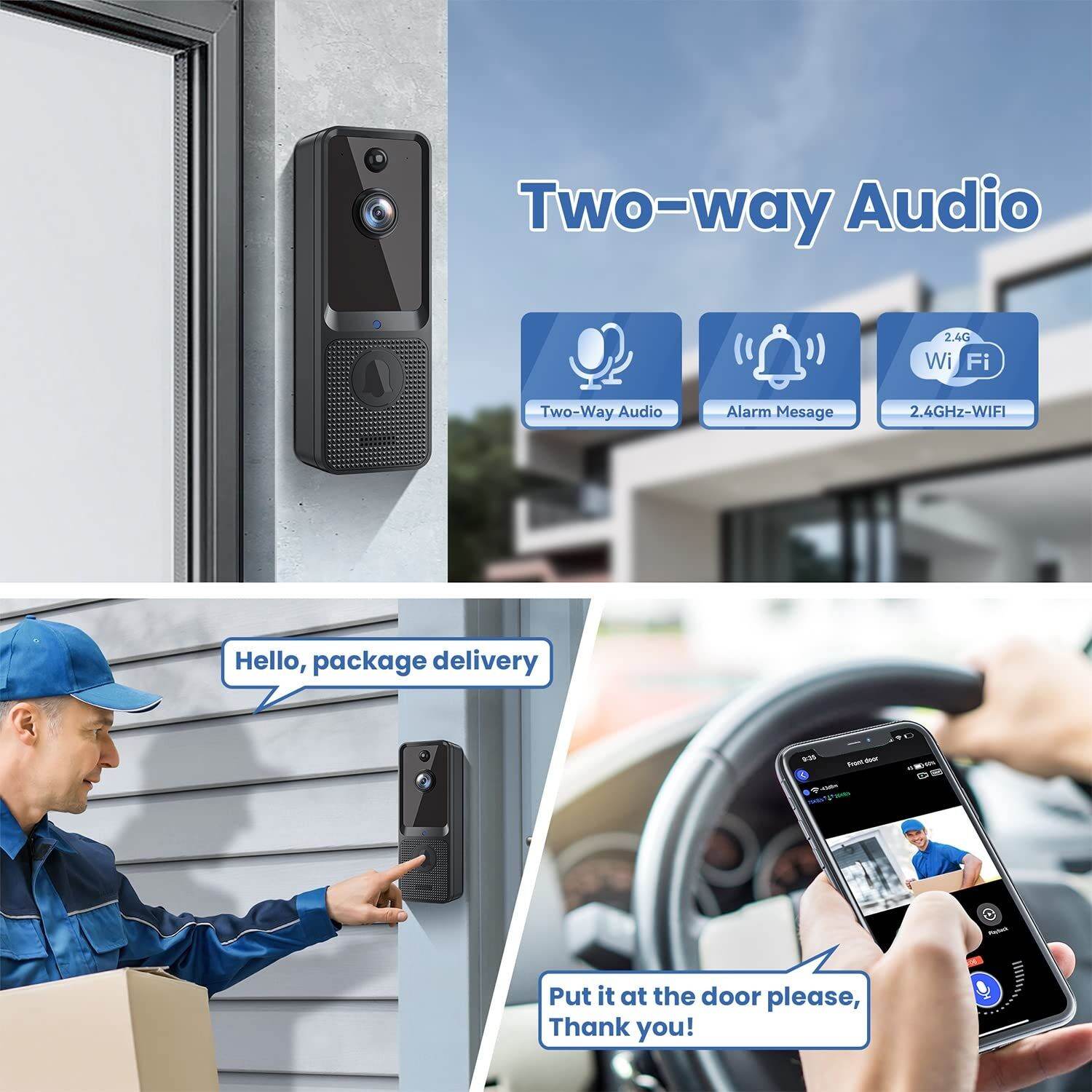 Aiwit Smart Life Smart Video Doorbell Outdoor Wireless Door Bell WiFi ...