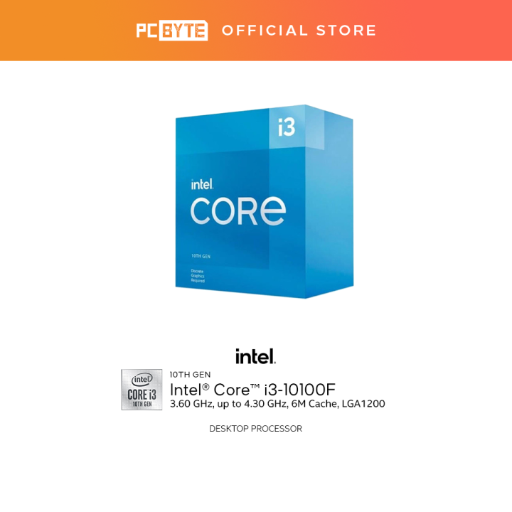 Intel Core i3 10100F 4 Cores/8 Threads 3.6/4.3Ghz LGA1200 CPU Processor - (Retail Box/Tray ...