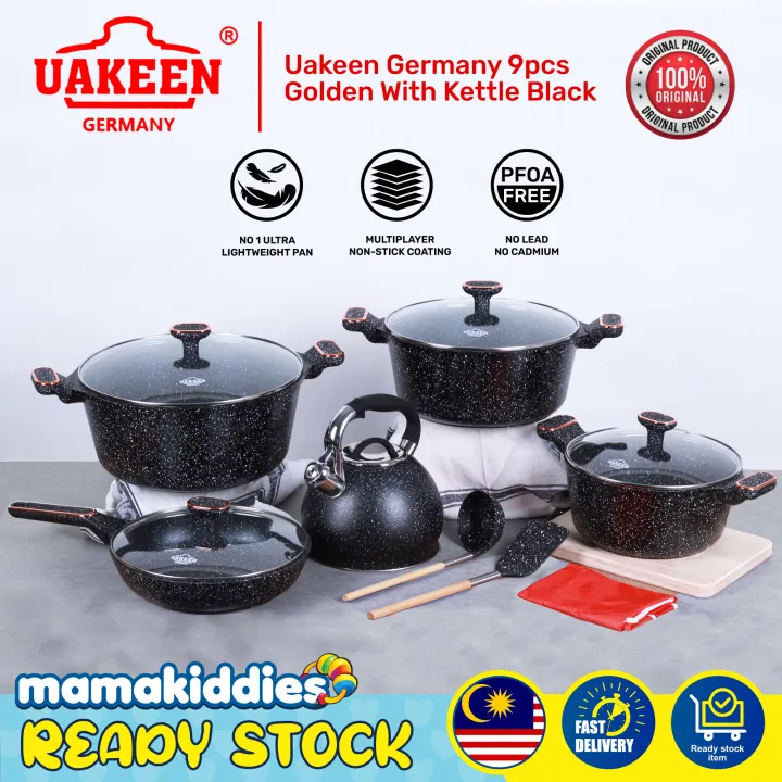 Uakeen Original 12 pcs Die-Cast Granite Cookware Set Cooking Non-stick ...
