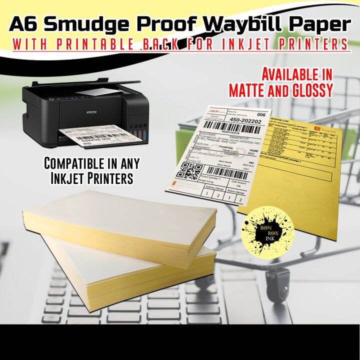 (50pcs)A6 Smudge Proof Waybill Sticker Paper with Printable back for ...
