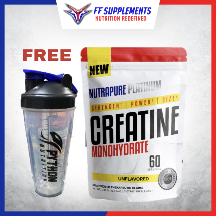 Nutrapure Platinum Creatine Monohydrate 60 servings with FREE Python ...