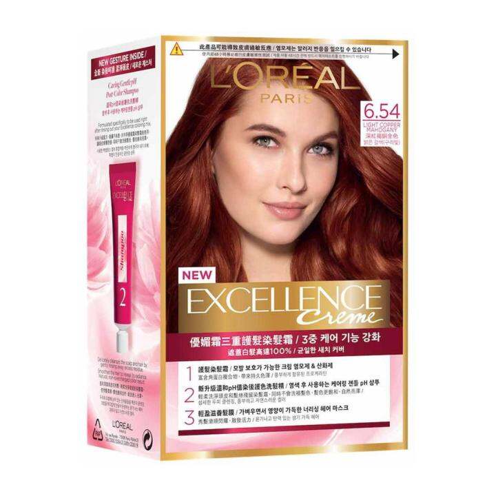 Loreal Paris Excellence Creme 6 54 Light Copper Mahogany Beauty
