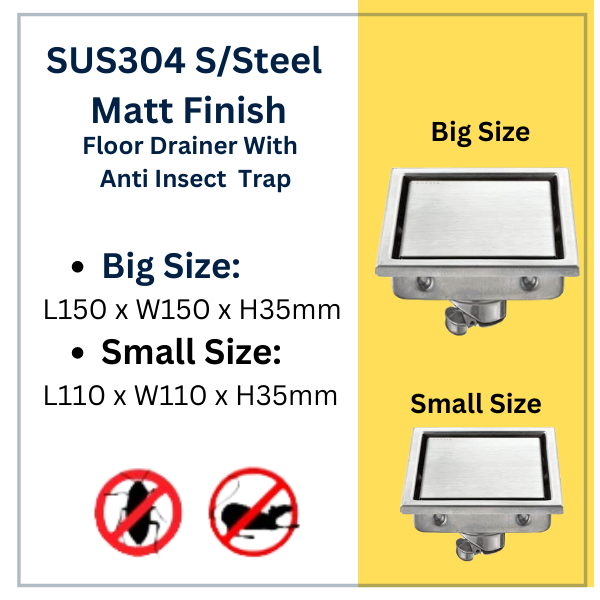 Stainless Steel Tile Insert Floor Trap Anti Cockroach Anti Smell Floor ...