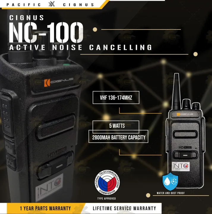 Cignus NC-100 VHF Active Noise Cancelling Water proof and dust proof ...