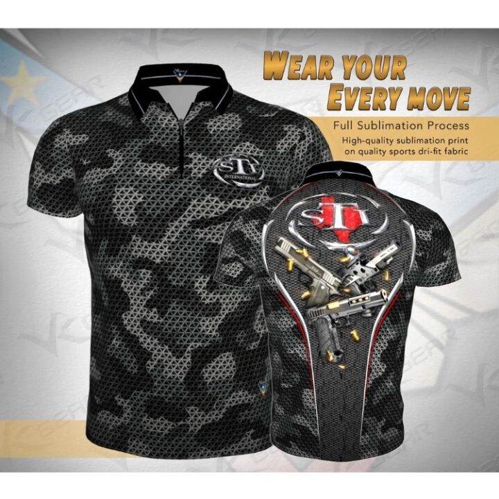 STI Black Full Sublimation Polo Shirt | Lazada PH