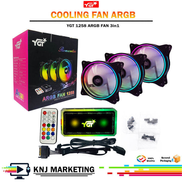 YGT ARGB FAN 3 IN 1 KIT Romantic Series #1258/120MM Cooling fan ARGB ...