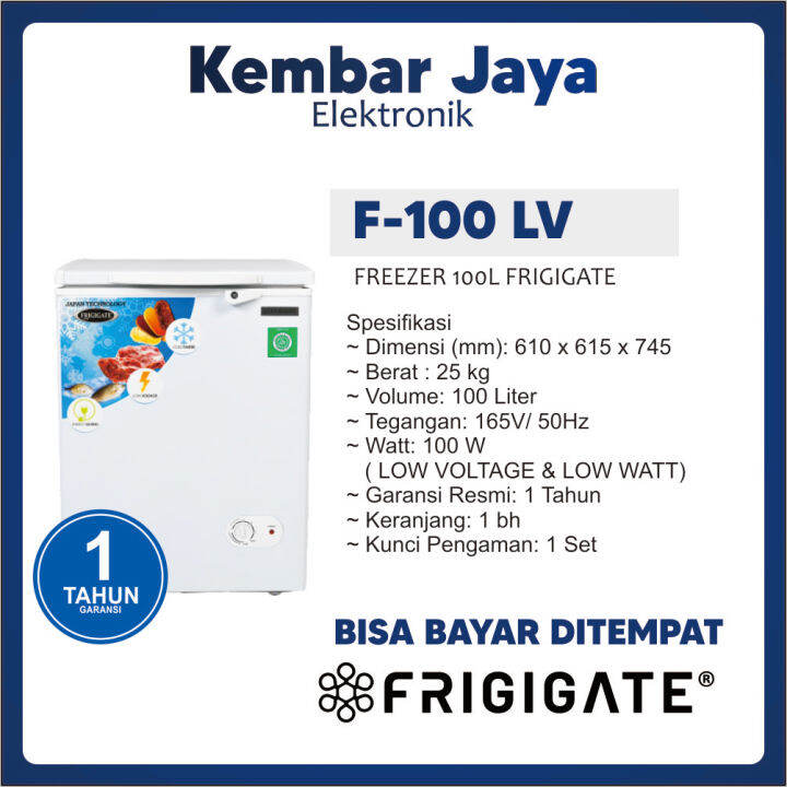 Frigigate Chest Freezer F100 Lemari Pembeku 100 Liter Low Volt | Lazada ...