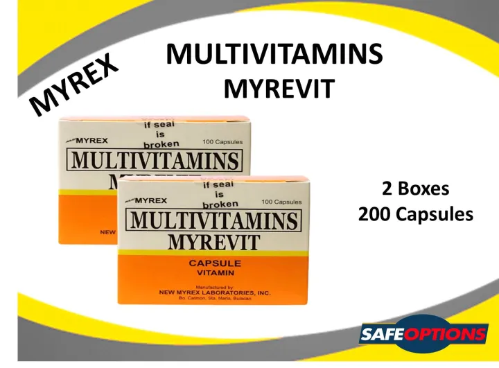 Authentic Myrex Myrevit Multivitamins 2 boxes (200 Capsules) | Lazada PH