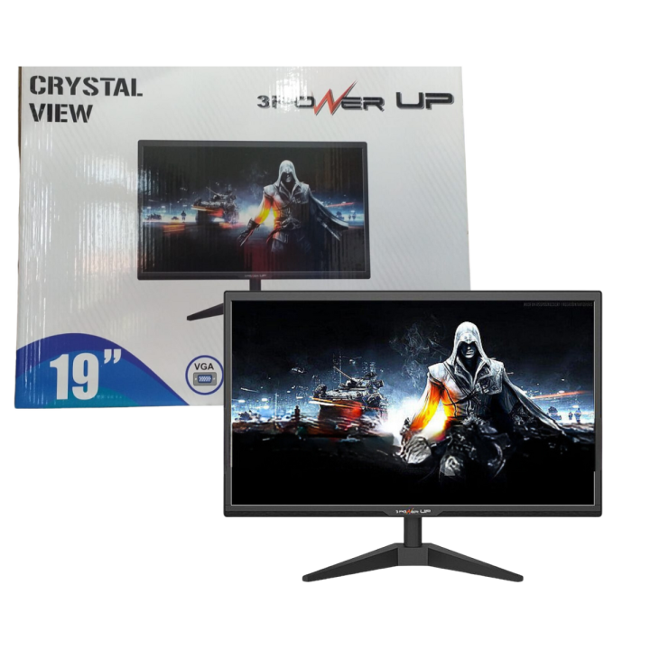 LED Monitor 19 Inch Power Up Crystal View Layar LCD Komputer 19" HDMI ...
