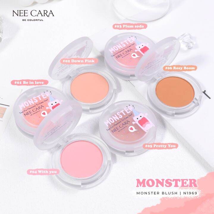 N1969 NEE CARA MONSTER BLUSH นีคาร่า มอนส์เตอร์ บลัข เม็ดสีแน่น เนื้อ ...