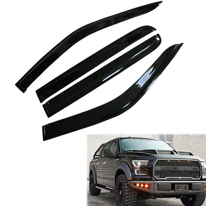 สำหรับ Ford F150 15 + คิ้วกันสาดกระจกรถยนต์ที่เบนทางลม Rain กระบังแสง ...