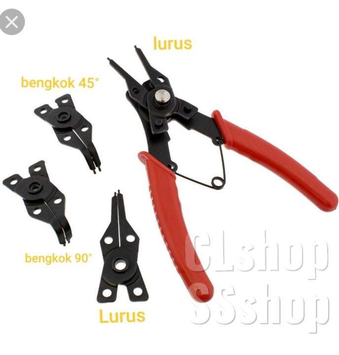 TANG SPI SNAP RING BUKA TUTUP SET 4 mata 150mm 6" snapring pembuka spi ...