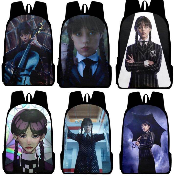 3D Wednesday Addams Backpack Primary Middle School Students Laptop ...