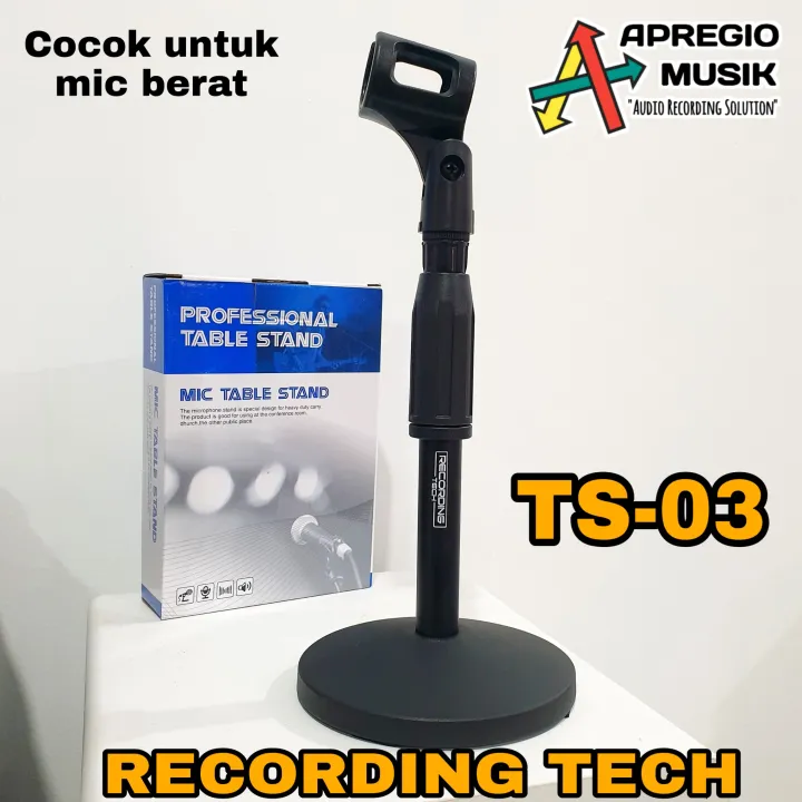 Recording Tech TS03 TS 03 STAND MIC MEJA Podcast podium premium Full besi | Lazada Indonesia