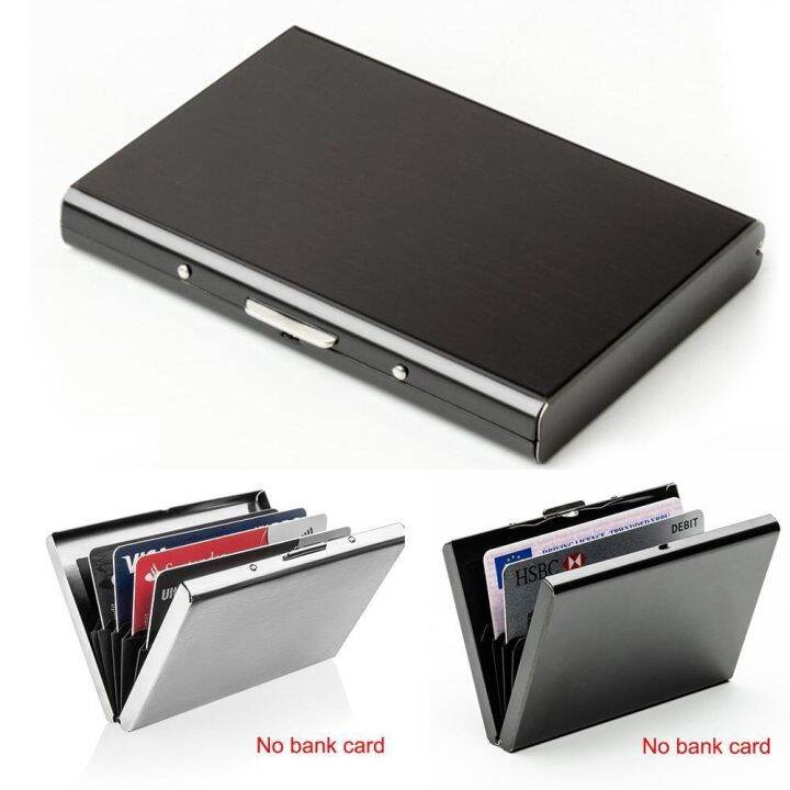 Aluminum Metal Slim Anti-Scan Credit Card Holder RFID Blocking Wallet ...