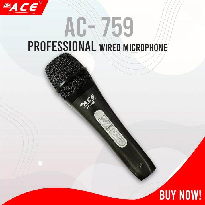 ACE AC-759 PROFESSIONAL UNI-DIRECTIONAL WIRED MICROPHONE | Lazada PH