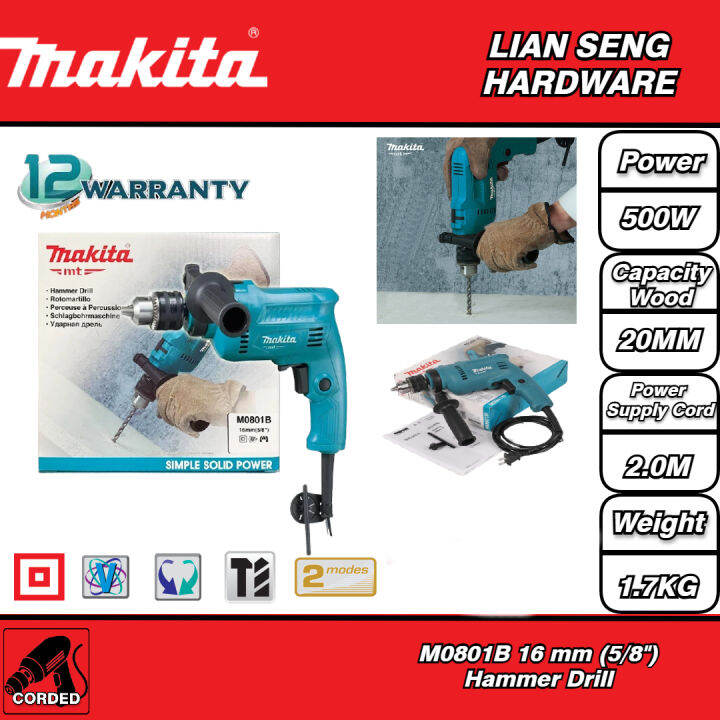 MAKITA M0801B 16MM (5/8'') HAMMER DRILL | Lazada