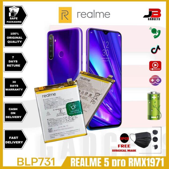 Realme 5 pro RMX1971 Battery Model: BLP731 (4035mAh) Original Equipment Manufacturer | Lazada PH