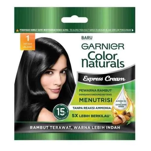 Garnier Color Naturals Express Cream 1 - Hitam Alami / Black / Semir ...