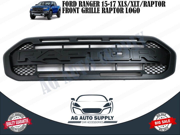 Front Grille Car Grill Guard Black & Red For FORD RANGER 2015 2016 2017 ...