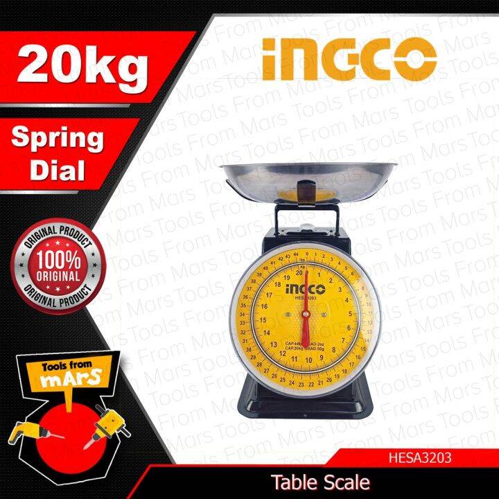 INGCO Spring Table Scale 20kg HESA3203 •TOOLS FROM MARS• IHT | Lazada PH