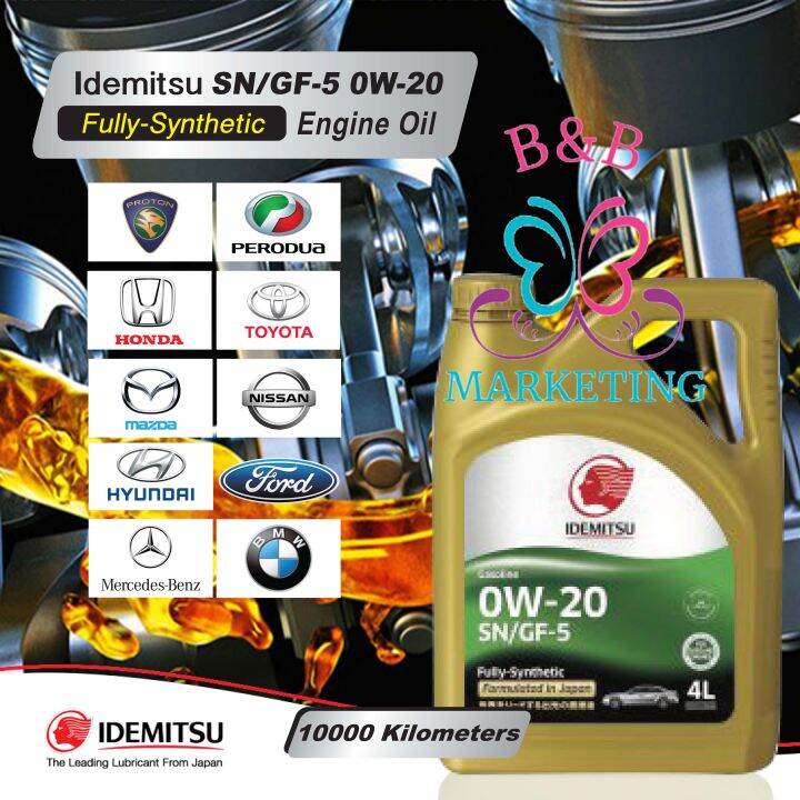 Idemitsu 0W-20 SN/GF-5 Fully Synthetic 4L 𝟭𝟬𝟬% 𝗦𝘂𝗽𝗲𝗿 𝗥𝗮𝗰𝗶𝗻𝗴 𝗤𝘂𝗮𝗹𝗶𝘁𝘆 Gasoline Engine Oil 4 Litre ...