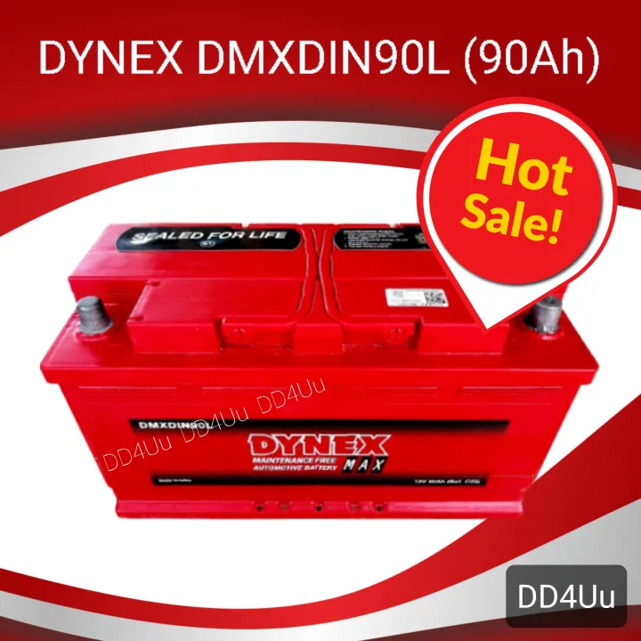 แบตเตอรี่รถยนต์ DYNEX DMX DIN90L ไดเน็กซ์ 90แอมป์ ผลิตจากอินเดีย แบต ...