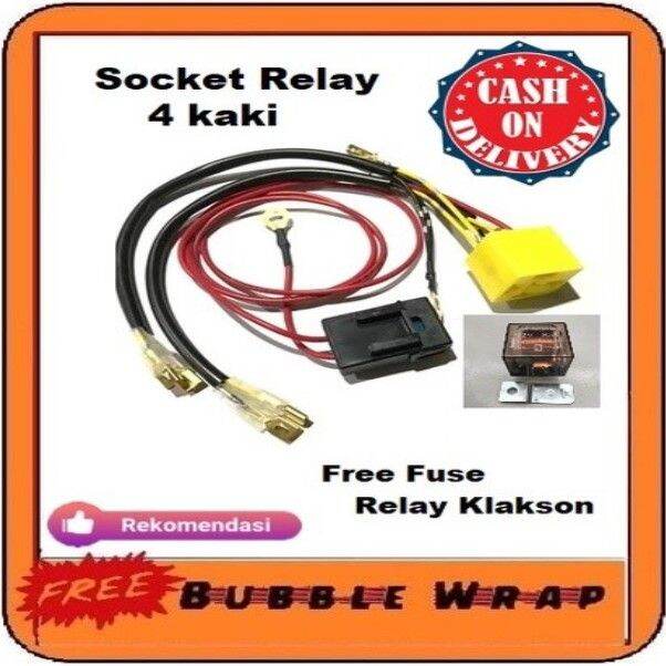 socket relay 4 kaki Riley Kabel Klakson Set 12v Sudah Termasuk Skring ...