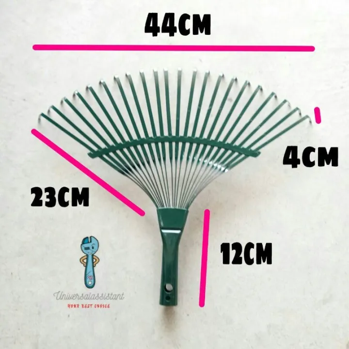 【22 Teeth】Green Metal Lawn Rake | Pencakar Rumput Besi | Lazada