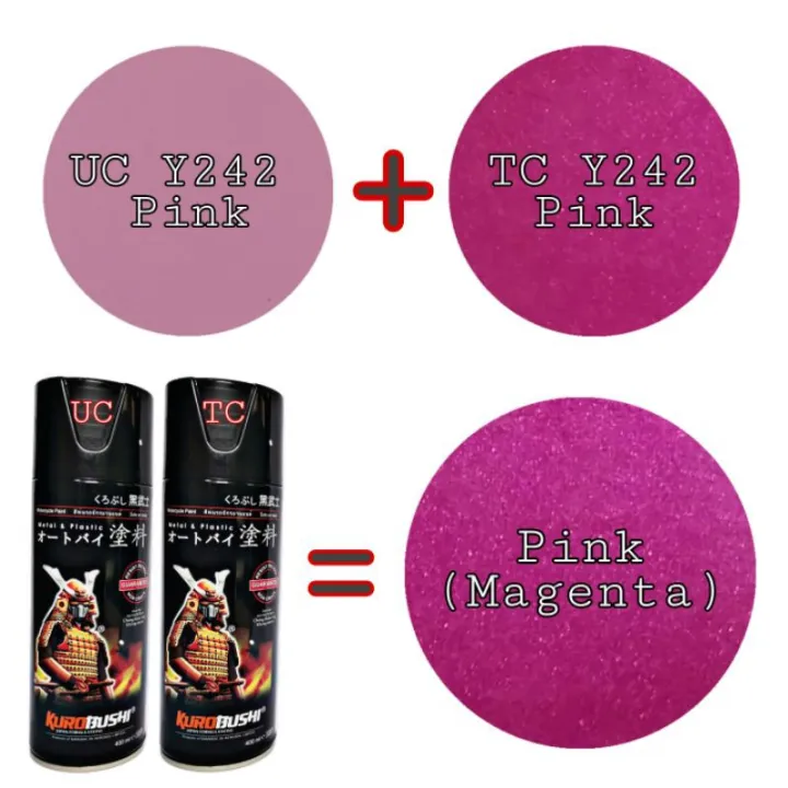 MAGENTA 2-COAT SYSTEM UC+TC Y242 PINK SAMURAI SPRAY PAINT | Lazada PH