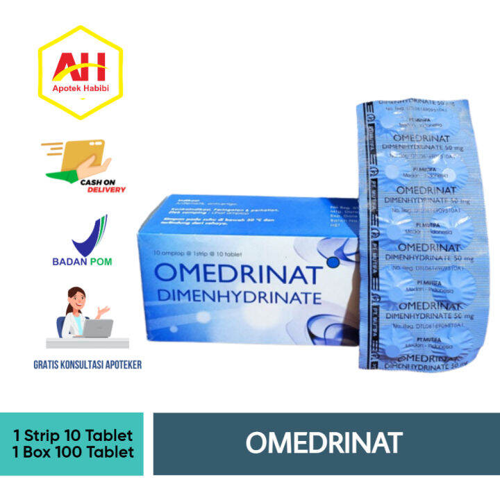 OMEDRINAT 50 MG 1 STRIP ISI 10 TABLET Obat Meredakan Mual dan muntah ...