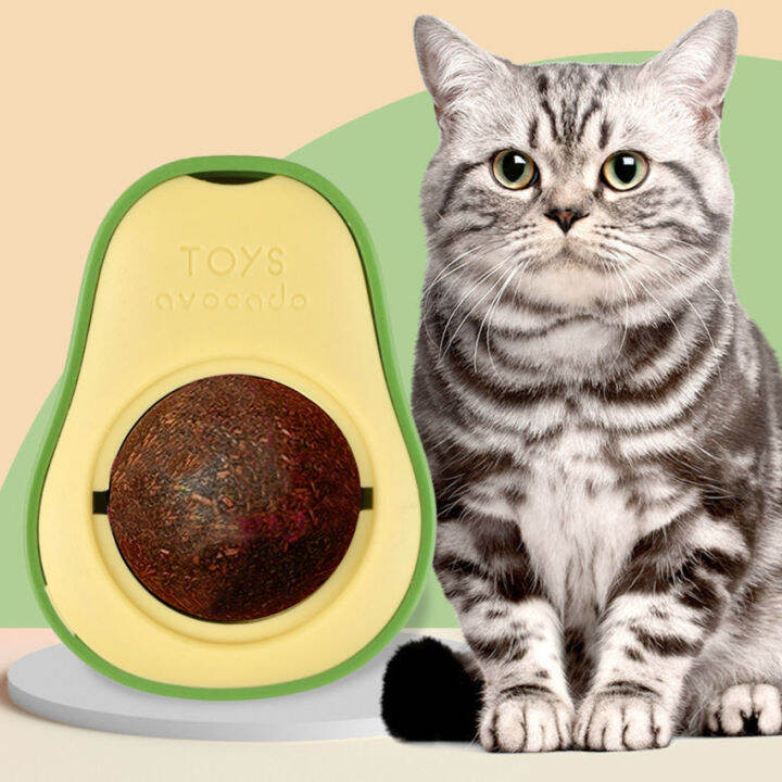 Avocado Catnip Wall Toys, Catnip Ball Toys Simulation Avocado Shape Rotating Detachable Design ...