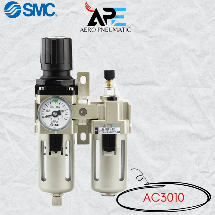 AC3010 AIR UNIT FILTER REGULATOR LUBRICATOR SMC AC3010-02 / AC3010-03 ...