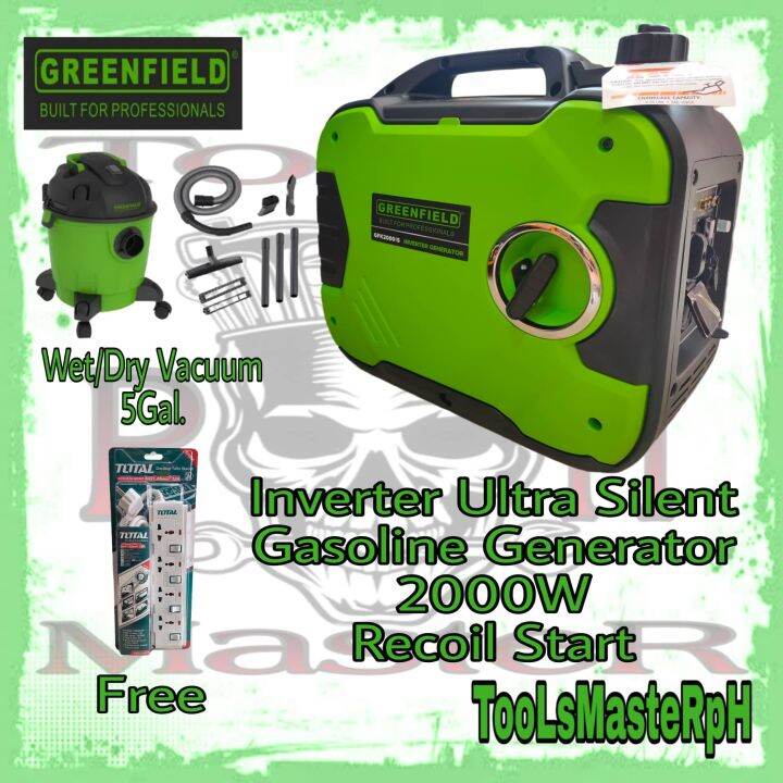 GREENFIELD 2000W Gasoline Generator GFK2000IS w/ GREENFIELD 5 Gal. Wet ...