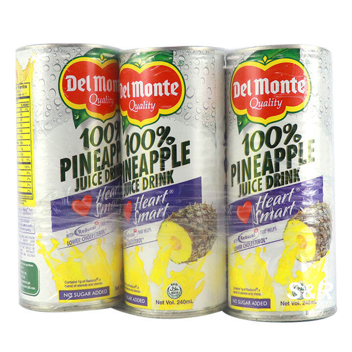 Del Monte 100% Pineapple Juice Drink Heart Smart 240 ml x 6 pcs | Lazada PH