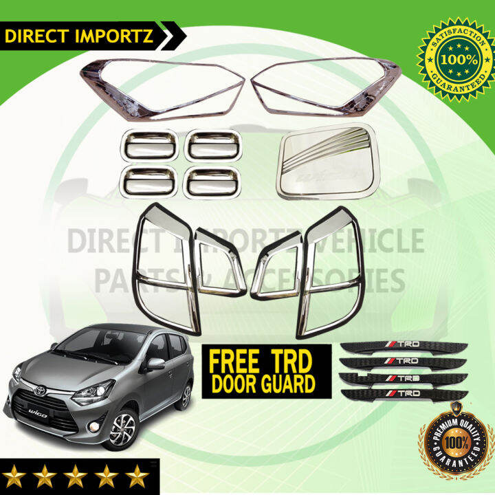 Toyota Wigo 2017 to 2023 Combo Set Chrome V1 with FREE TRD DOORGUARD ...