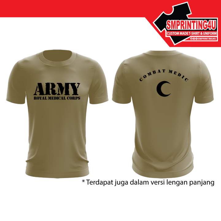 T-Shirt Army Design Combat Medic KKD Baju Askar Warna Sand Inner Loreng ...