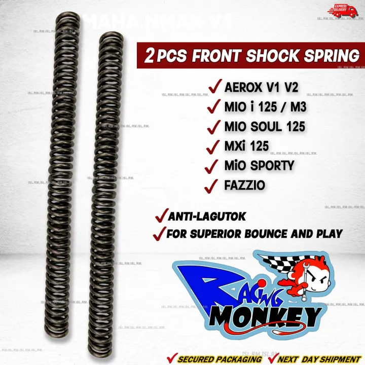 RACING M0NKEY 2pcs SET FRONT SHOCK SPRING AEROX 155 V1 V2 M3 MIO i 125 ...