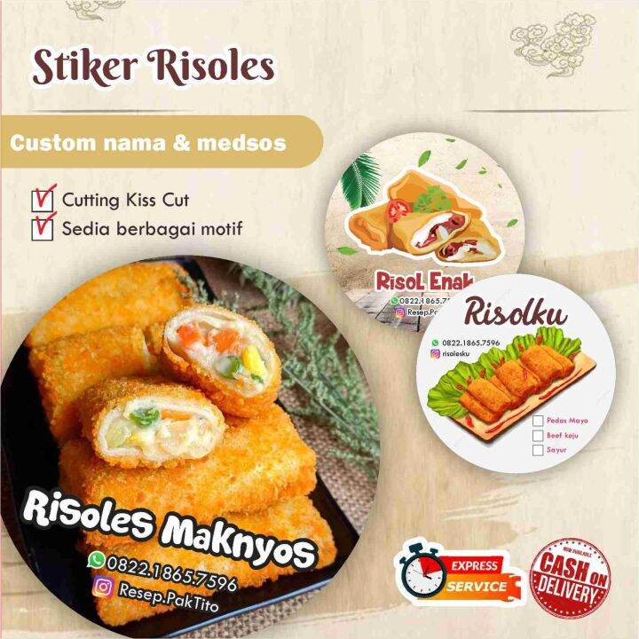 Stiker Risoles Cromo bulat / Stiker kemasan makanan / Label Makanan ...