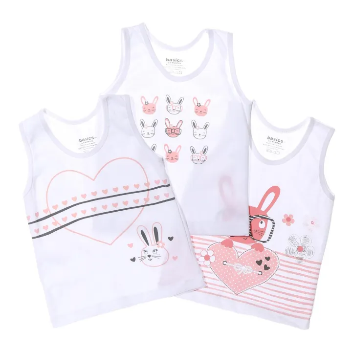 SM Basics Baby Girls 3-piece Bunnies Tank Set | Lazada PH