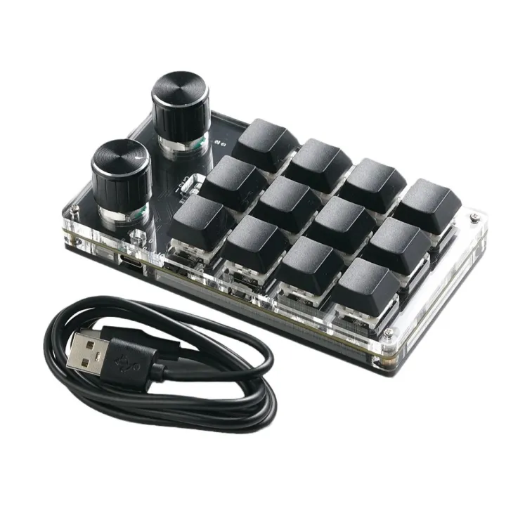 Youbushop RGB 12Keys 2 Knob Bluetooth Programming Macro Custom Mini ...